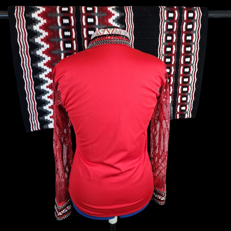 Red Sheer Sleeve Western Show Shirt With Matching Pad - Etsy