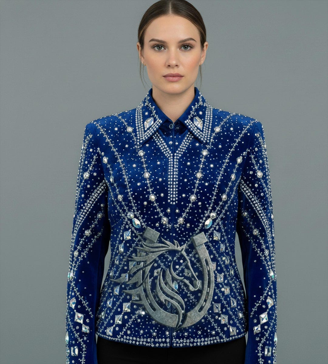 NADS International Royal Blue Western Show Jacket | Custom Scrollwork ...