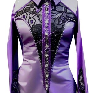 Purple Western Show Shirt: Women's Horse Riding Apparel - Etsy