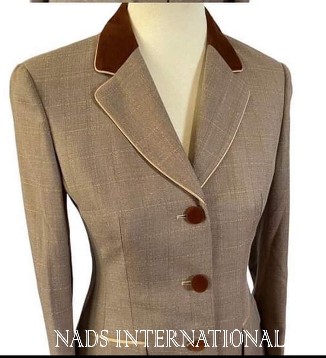 Vintage Equestrian Hunt Coat: Women's English Riding Jacket With Velvet ...