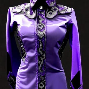 Purple Western Show Shirt: Women's Horse Riding Apparel - Etsy