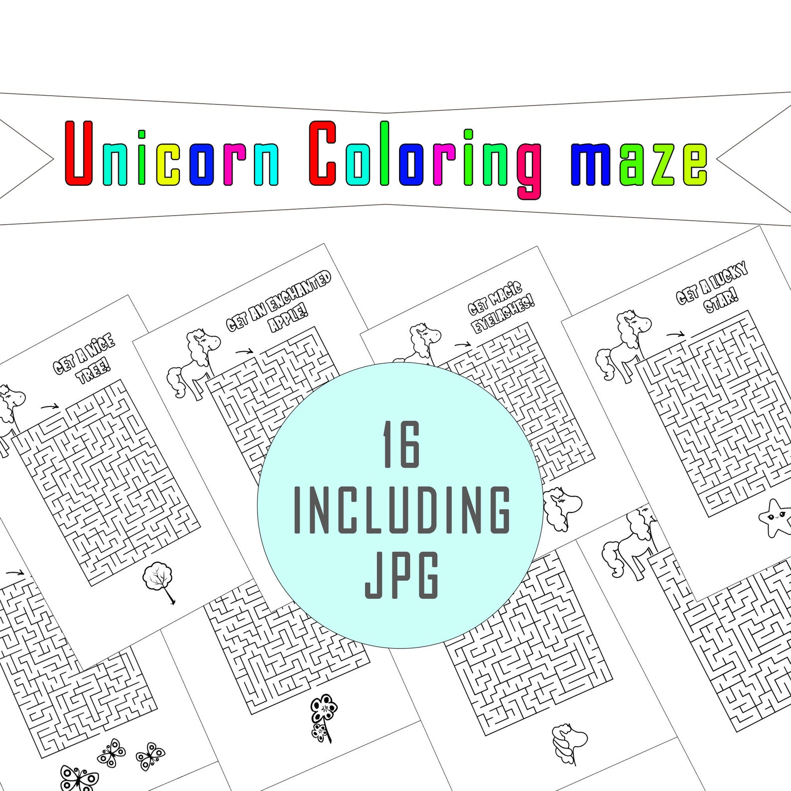 16 Unicorn Coloring Maze Jpg, Fun Pony Coloring Pages for Kids Jpg ...