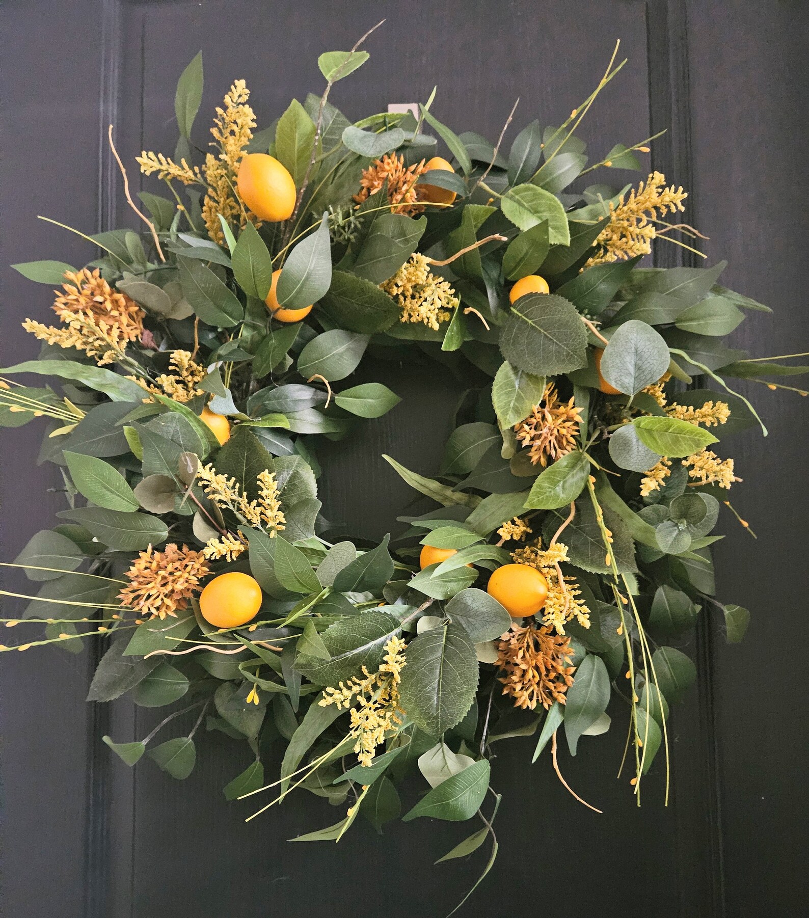 Summer Lemon Wreath for Front Door Fruit Wreath for Front - Etsy