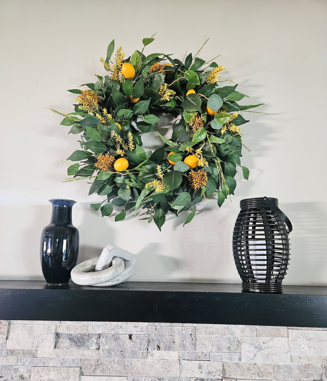 Summer Lemon Wreath for Front Door Fruit Wreath for Front - Etsy