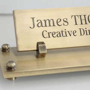 Bronze Desk Name Plate: Personalized Office Decor (7.67x2.75 Inches) - Etsy