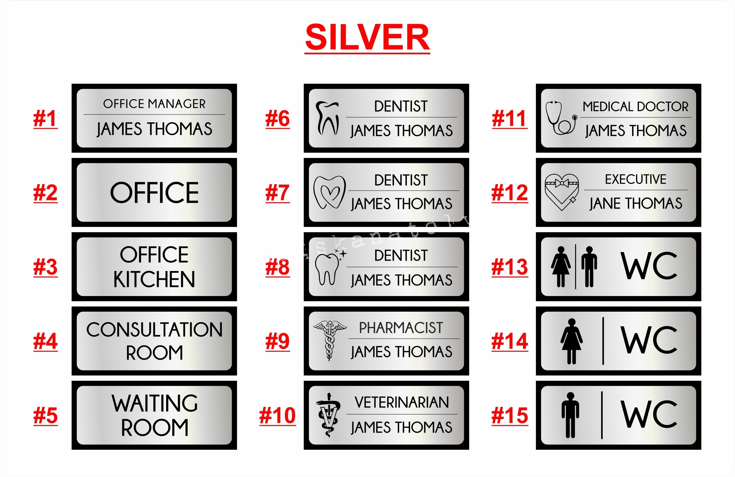 Personalised Wall Name Plate, Office Sign, Peel & Stick Adhesive ...