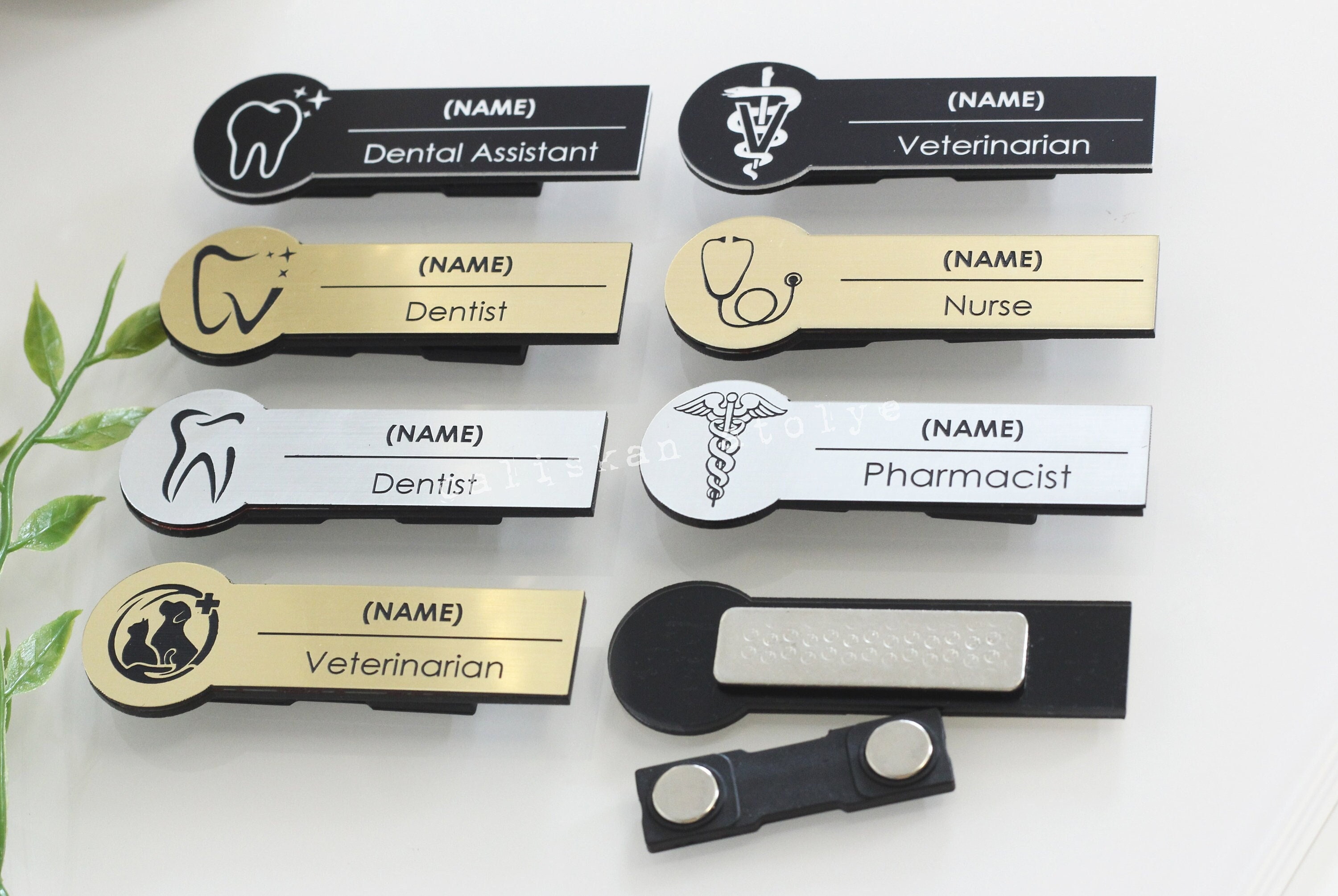 Orthodontic Name Tags Engraved Custom Logo Engraved Self Adhesive