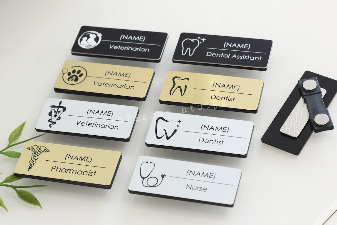 Engraved Acrylic Name Badge: Personalized Professional Tag - Etsy