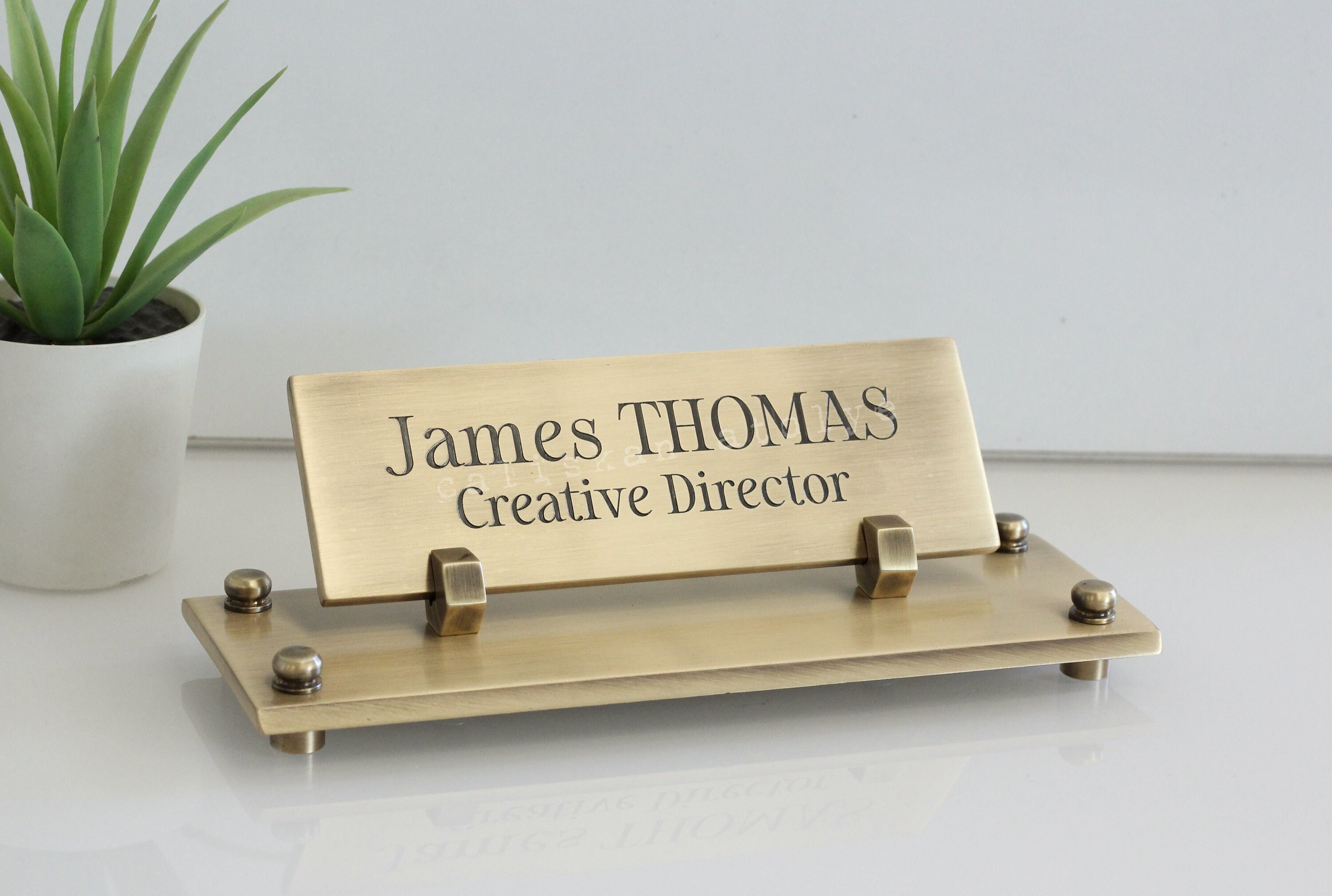Bronze Desk Name Plate: Personalized Office Decor (7.67x2.75 Inches) - Etsy