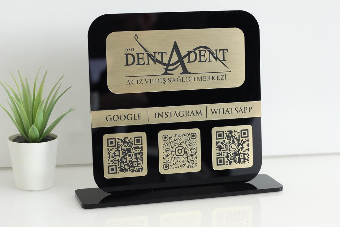 Custom Acrylic QR Code Display Stand: Personalized Logo & Social Links ...