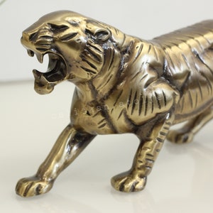 3 Colors Options, Brass Tiger Statue, Metal Table Decor, Bold Statement ...