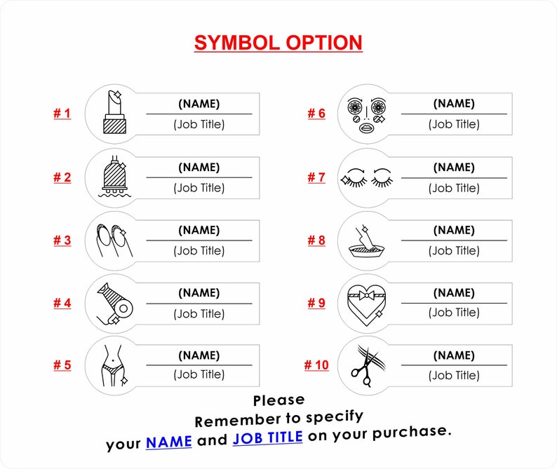 Beauty Salon Name Tags, Beauty Center Name Badges, Makeup Artist ...