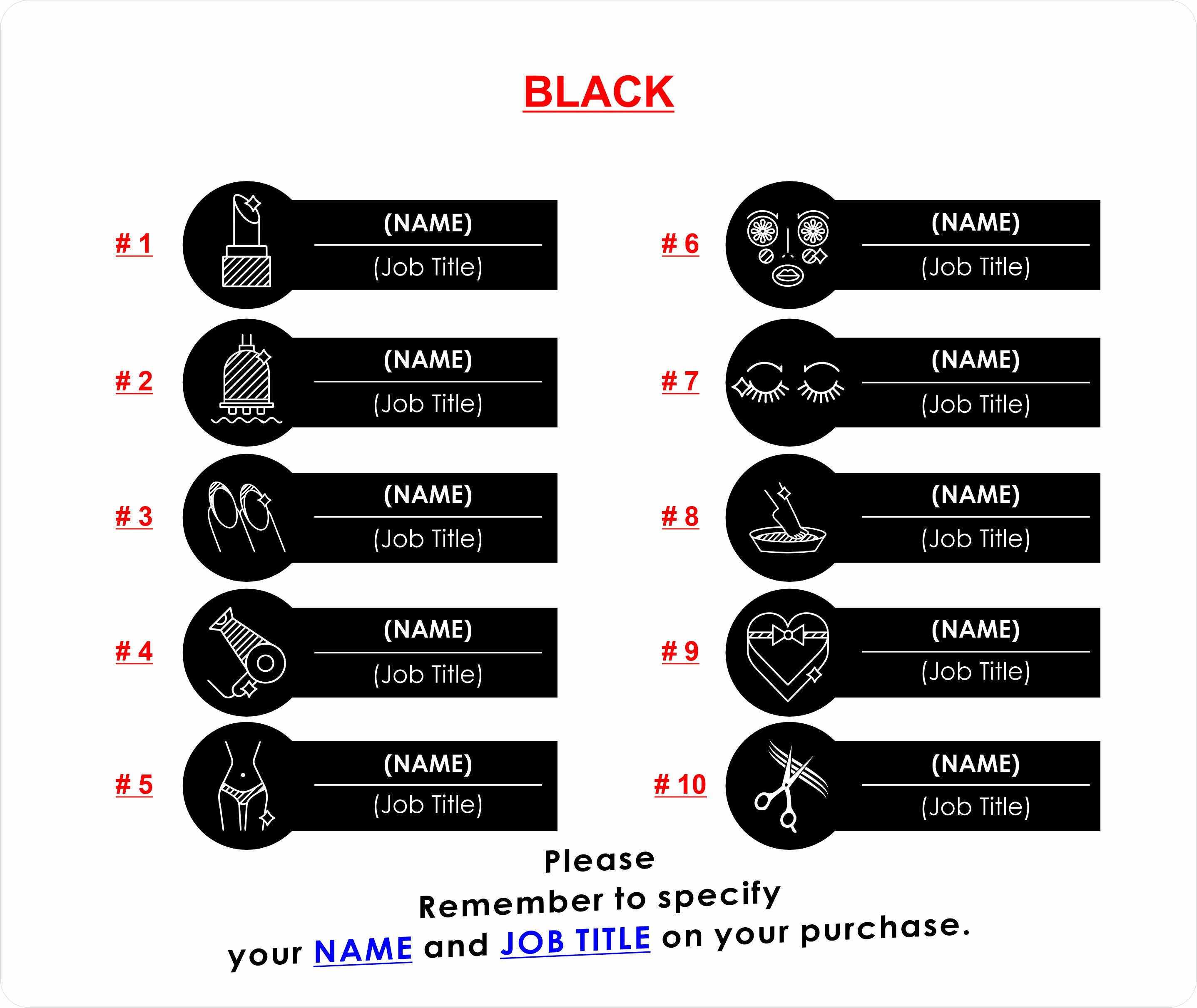 Beauty Salon Name Tags, Beauty Center Name Badges, Makeup Artist ...