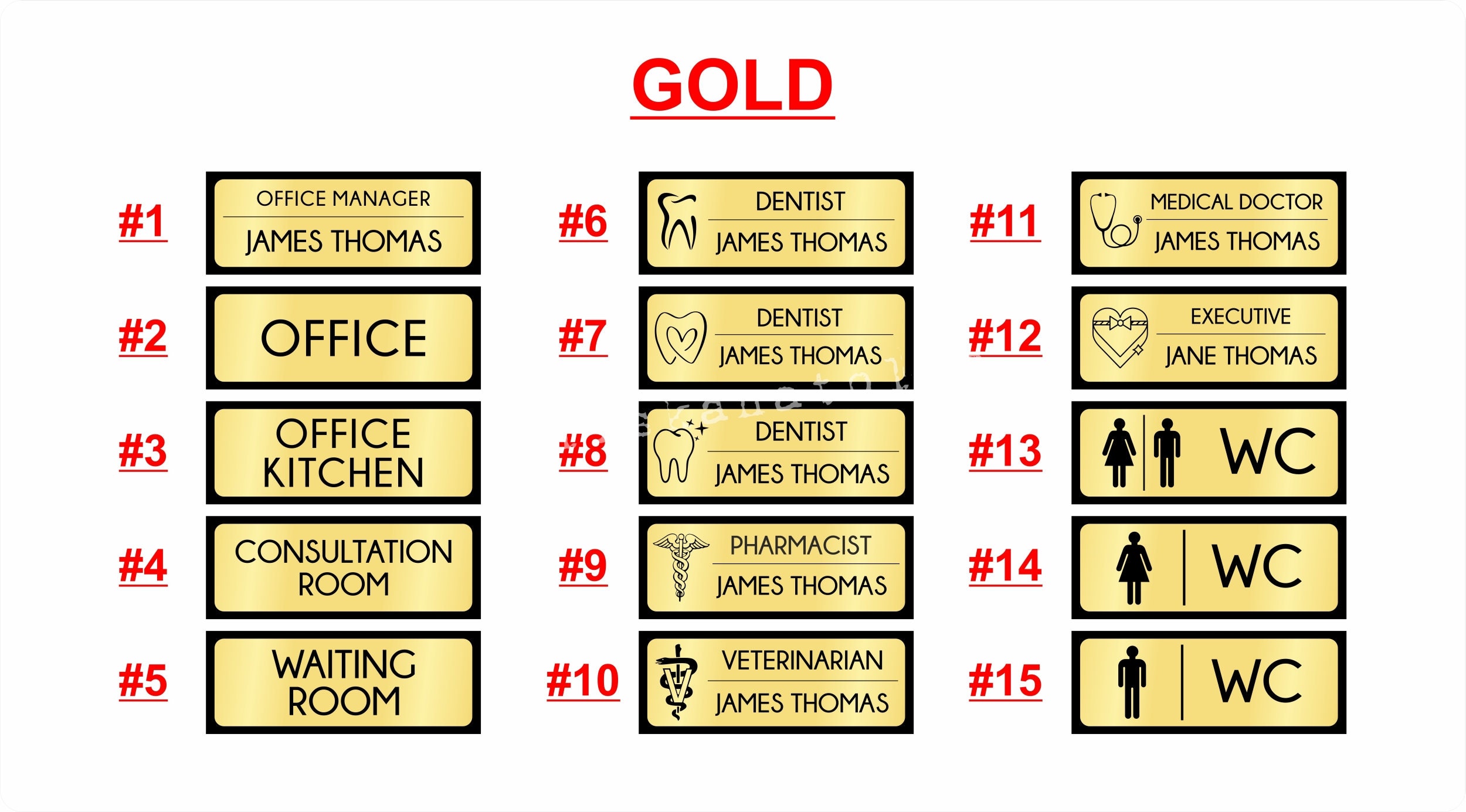 Personalised Wall Name Plate, Office Sign, Peel & Stick Adhesive ...