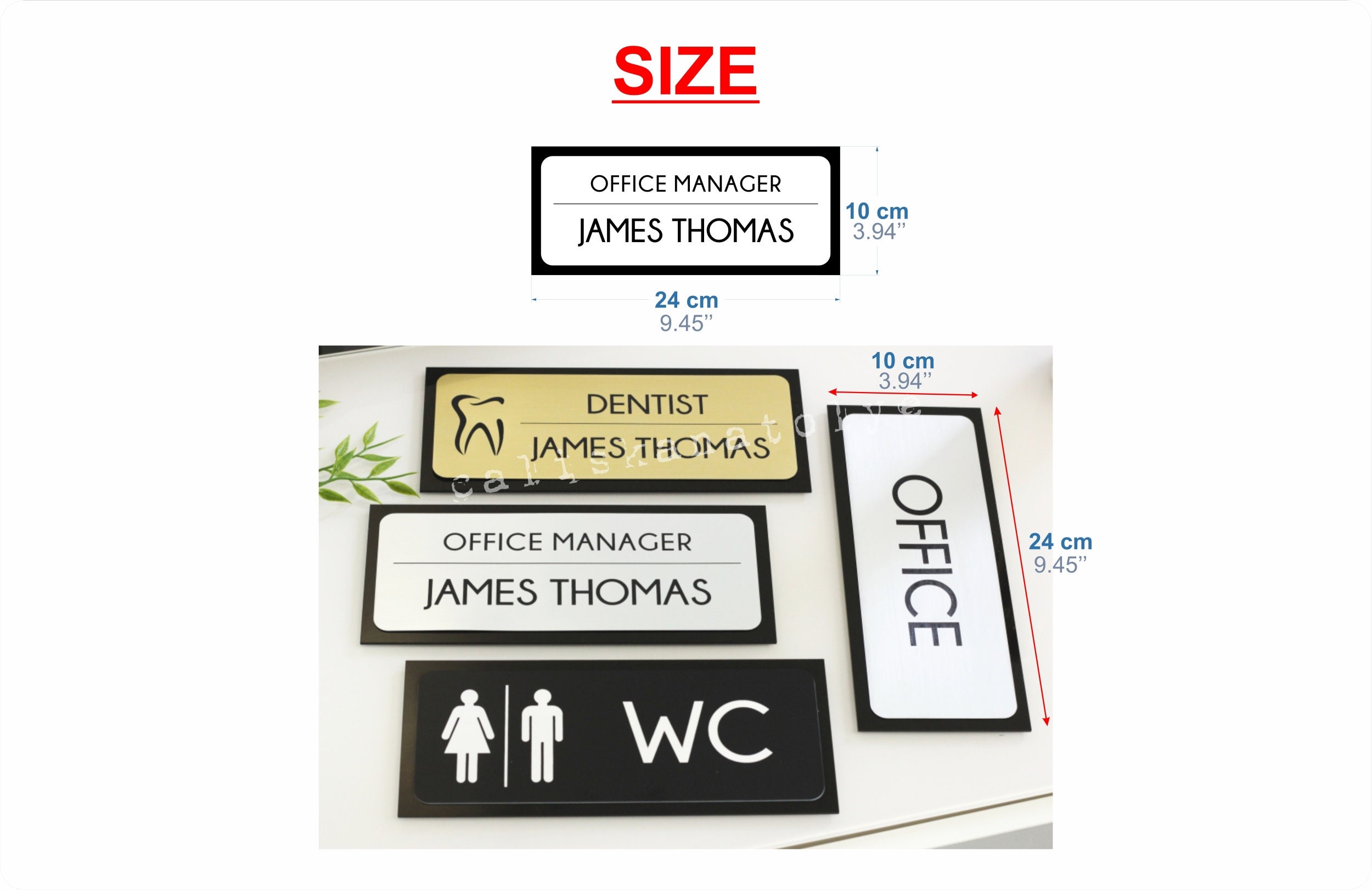 Personalised Wall Name Plate, Office Sign, Peel & Stick Adhesive ...