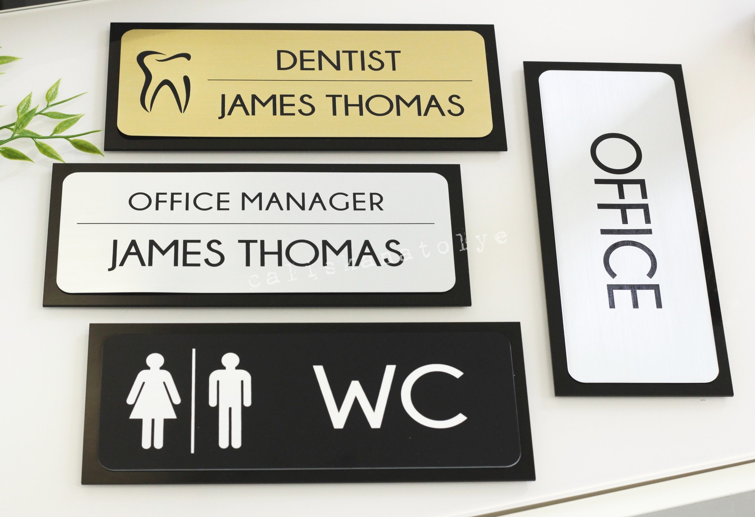 Personalised Wall Name Plate, Office Sign, Peel & Stick Adhesive ...