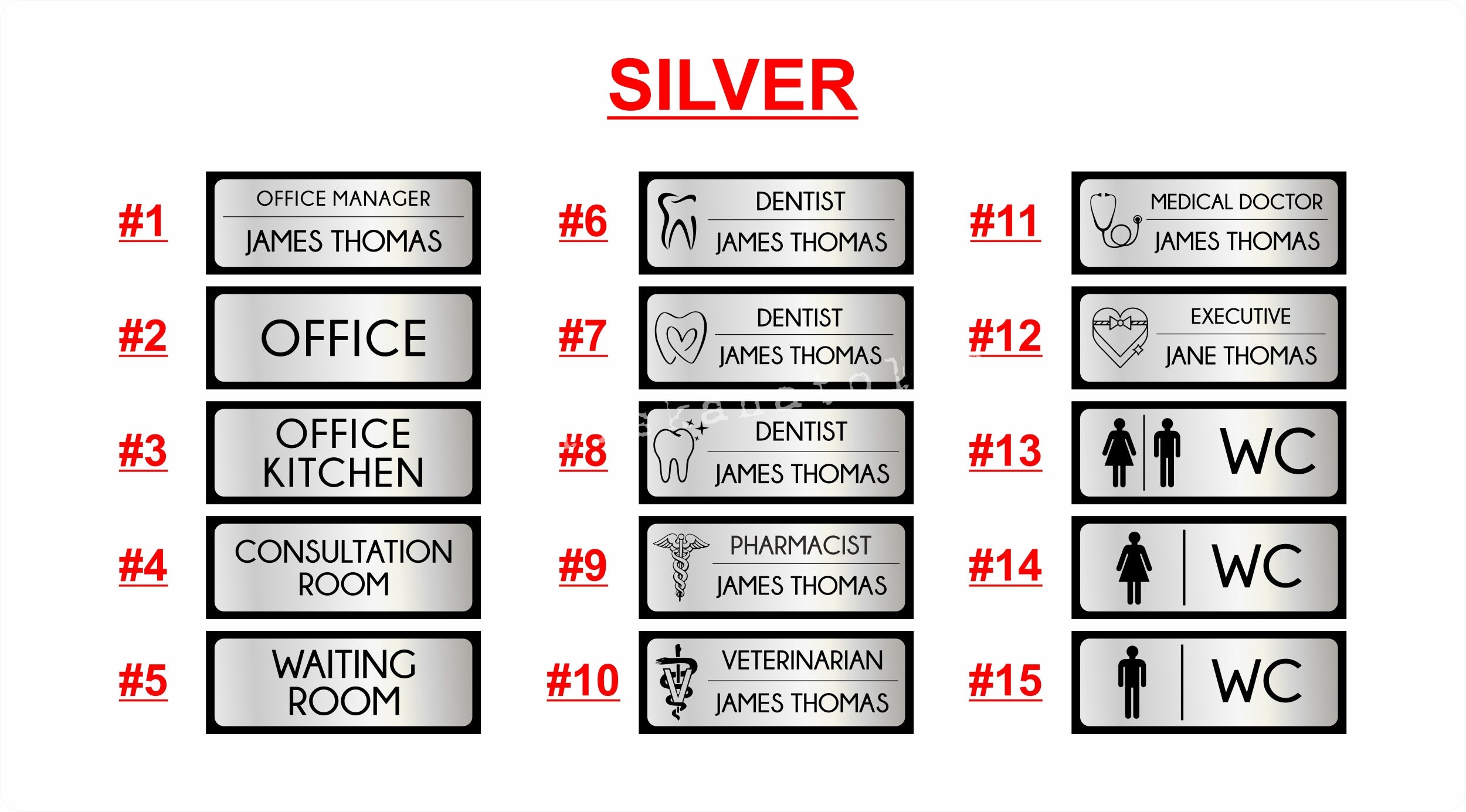 Personalised Wall Name Plate, Office Sign, Peel & Stick Adhesive ...