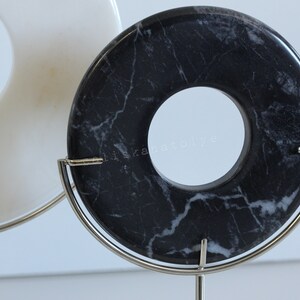 Marble Disc With Silver Metal Stand, Modern Home Decor, Living Room ...