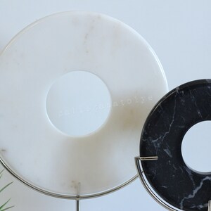 Marble Disc With Silver Metal Stand, Modern Home Decor, Living Room ...