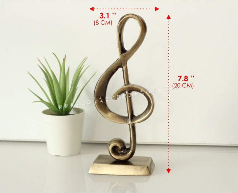 Brass Treble Clef Sculpture: Modern Music Decor - Etsy