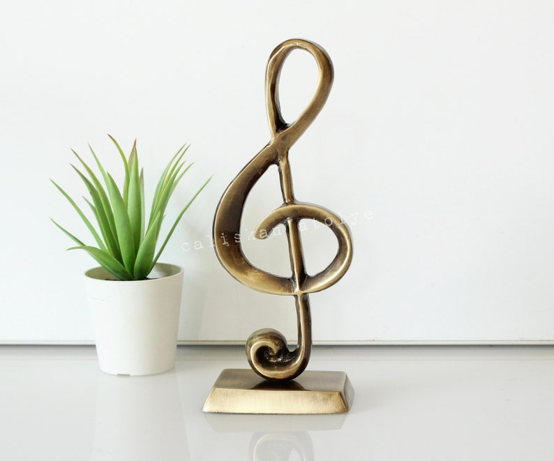 Bronze Treble Clef Decor: Brass Musical Sculpture - Etsy