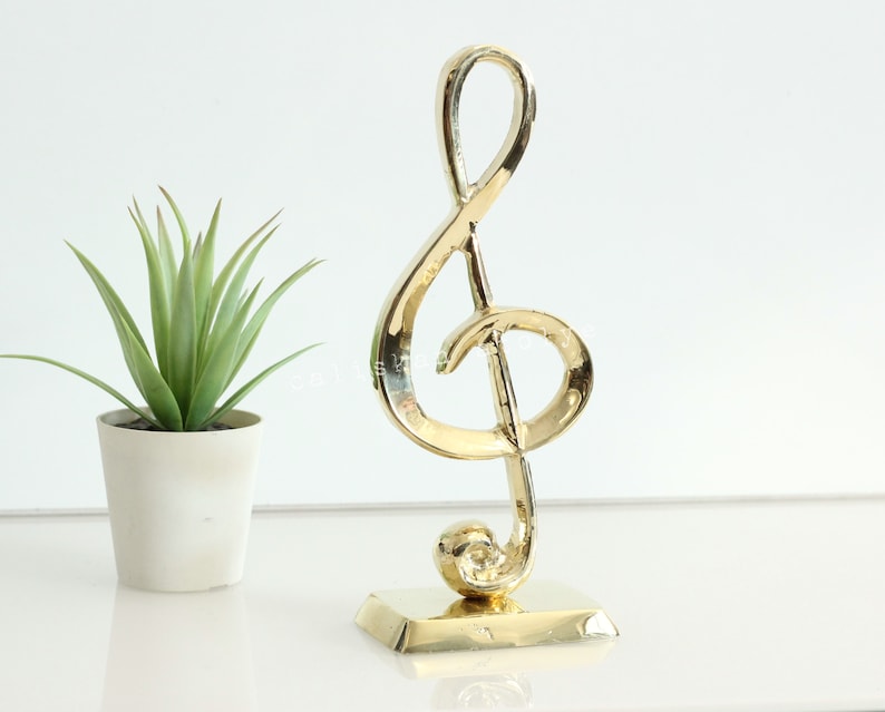 Bronze Treble Clef Decor: Brass Musical Sculpture - Etsy