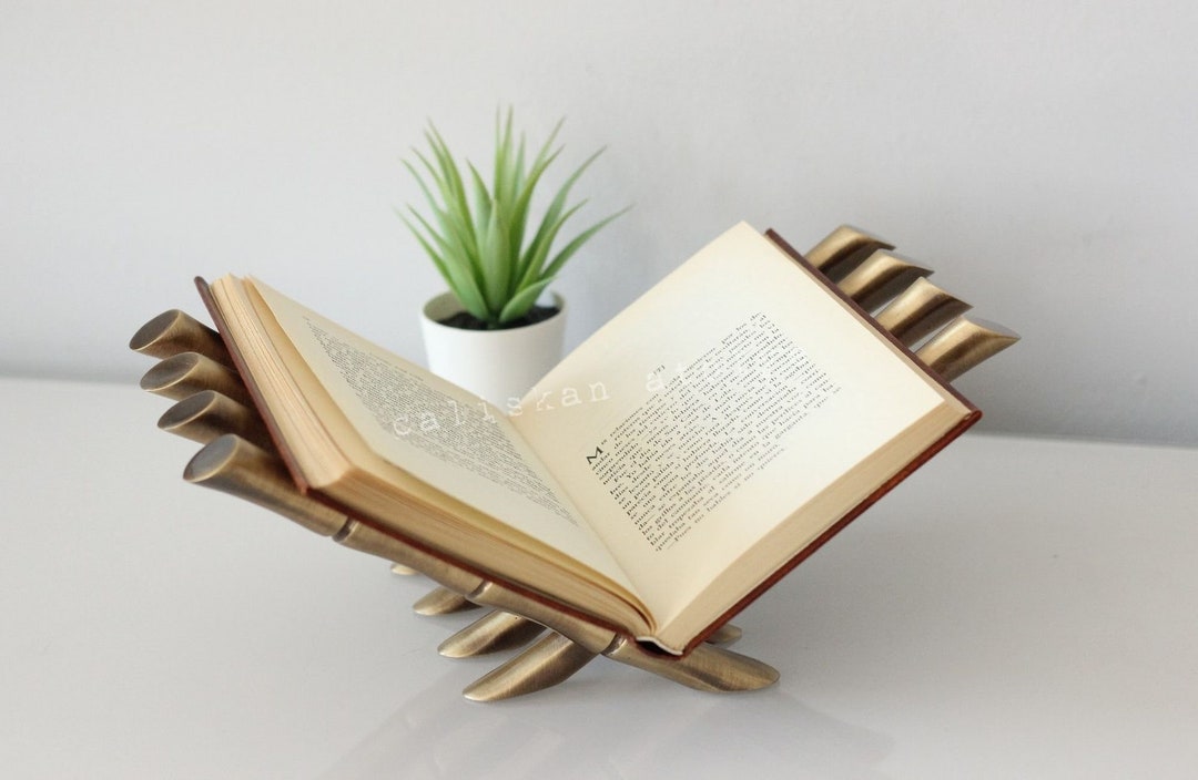 Antique Bronze Book Stand: Bamboo Cookbook Display - Etsy
