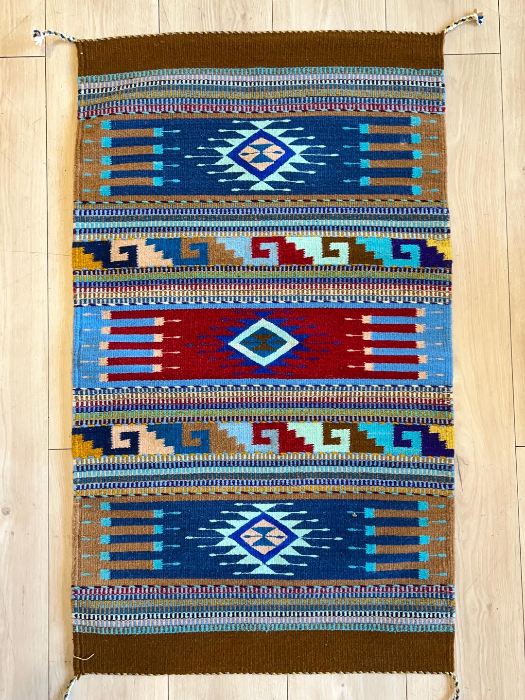 Zapotec Rug Maguey, Handwoven in Oaxaca Mexico, Oaxacan Rug 100% WOOL ...