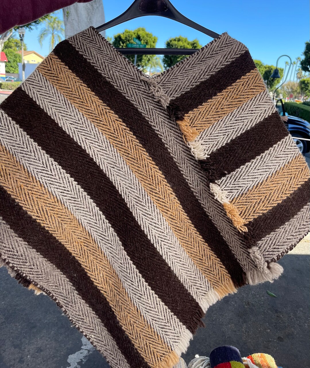 Oaxacan Poncho, Handwoven Poncho 100% Wool - Etsy