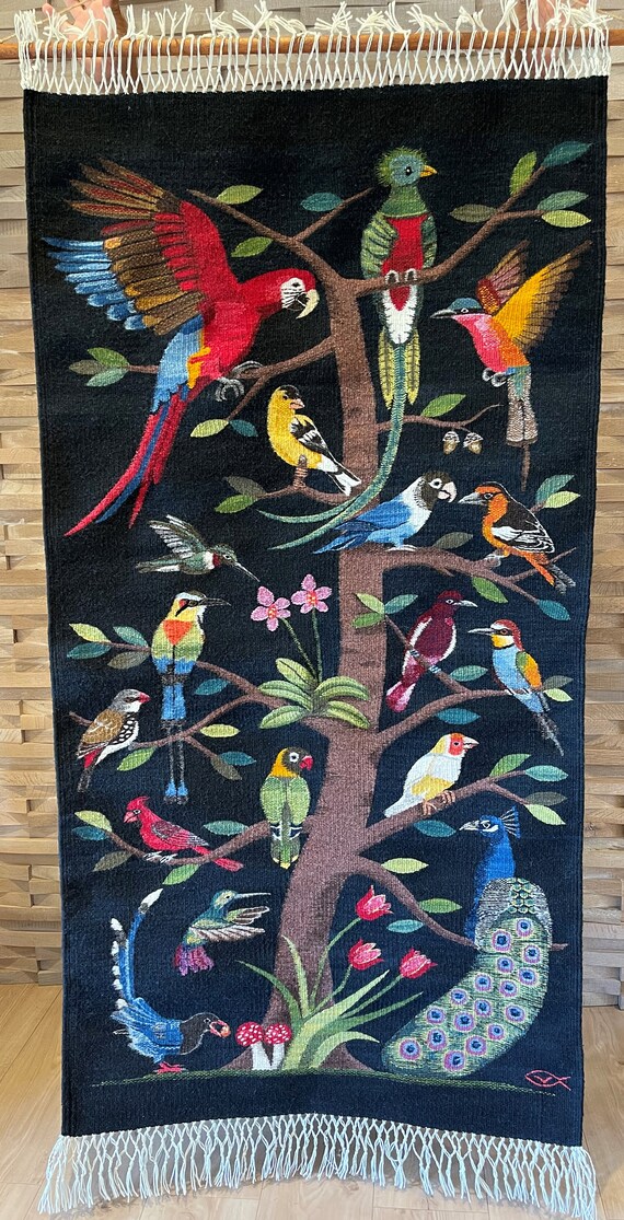 The Tree of Life Handwoven Rug Unique Tapestry With | Etsy