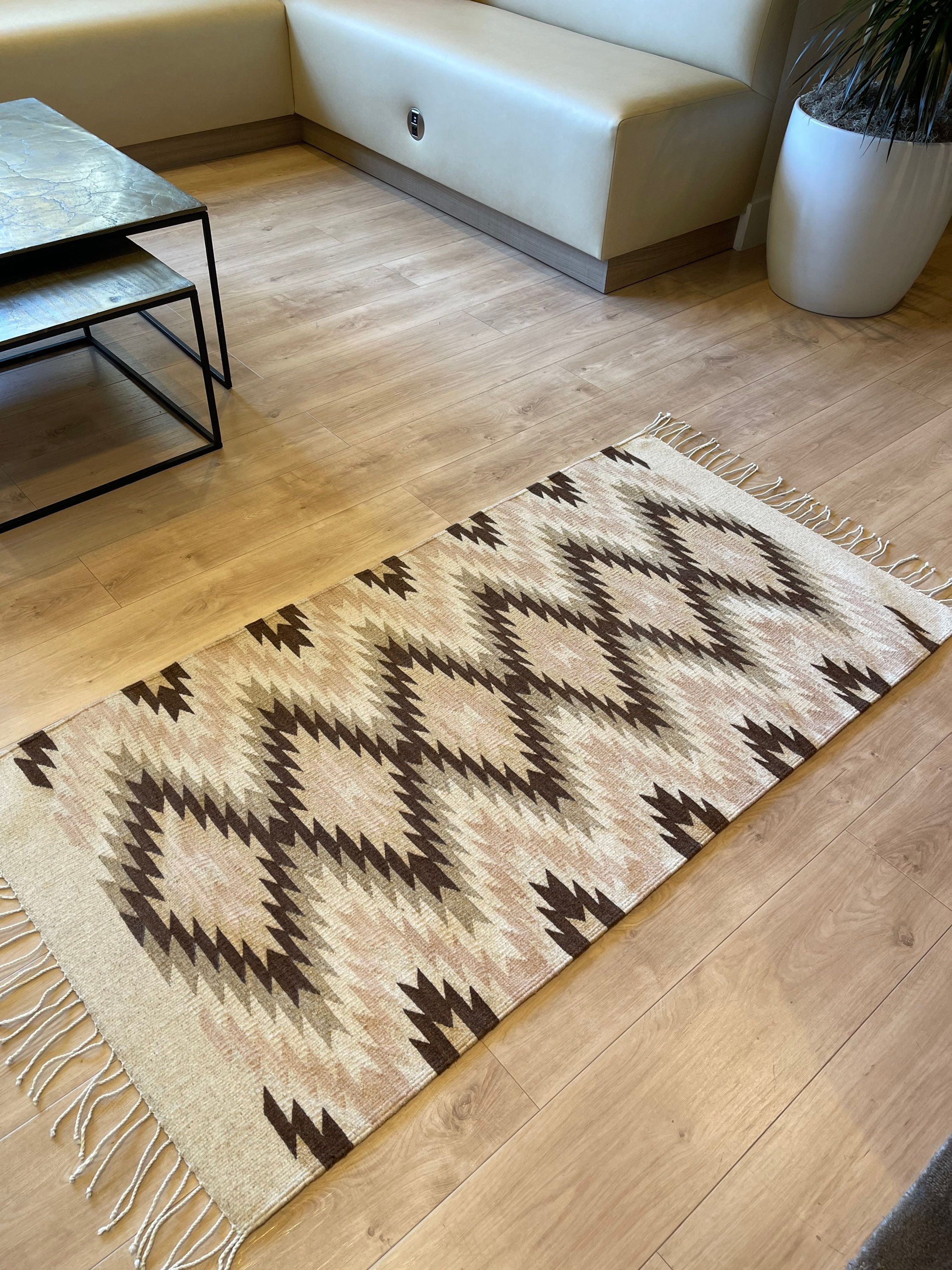 Authentic Zapotec Rug, diamondshandwoven in Oaxaca 100% Sheep Wool ...