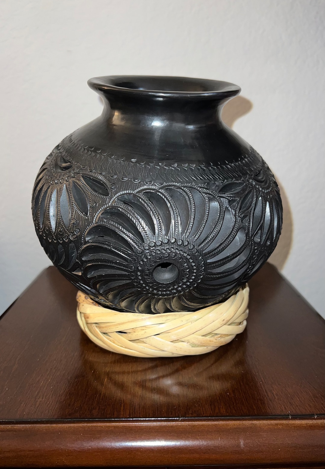 Barro Negro Pottery black Clay Handcrafted Decorative Vase From Oaxaca ...