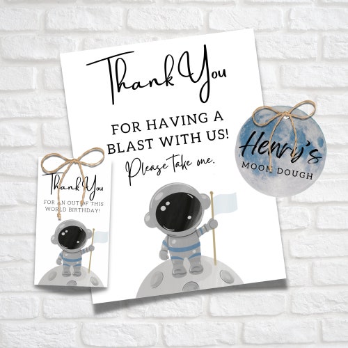 Editable Outer Space Favor Tags Space Birthday Thank You Label - Etsy