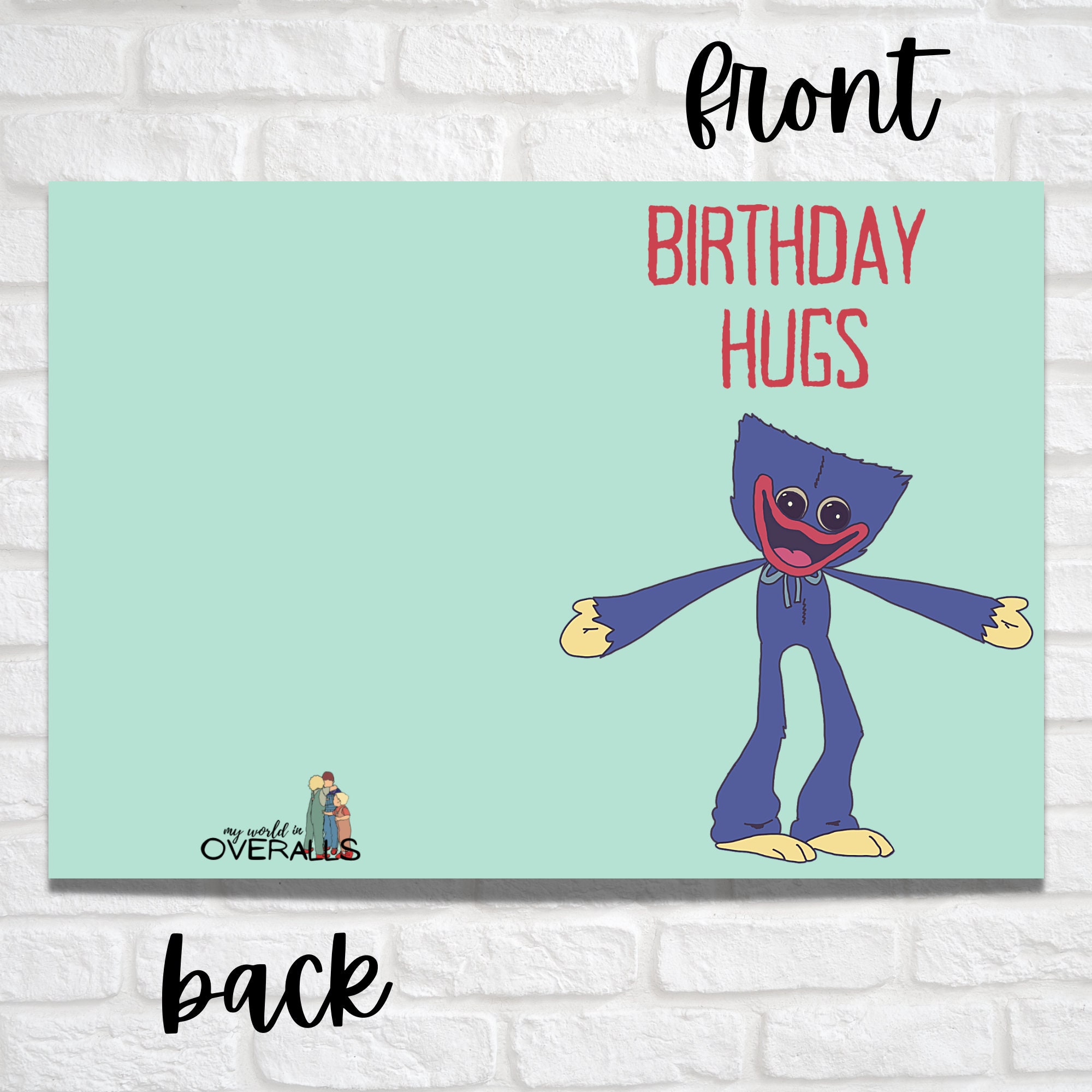 Huggy Wuggy Birthday Card Poppy Playtime Birthday Card | Etsy New Zealand
