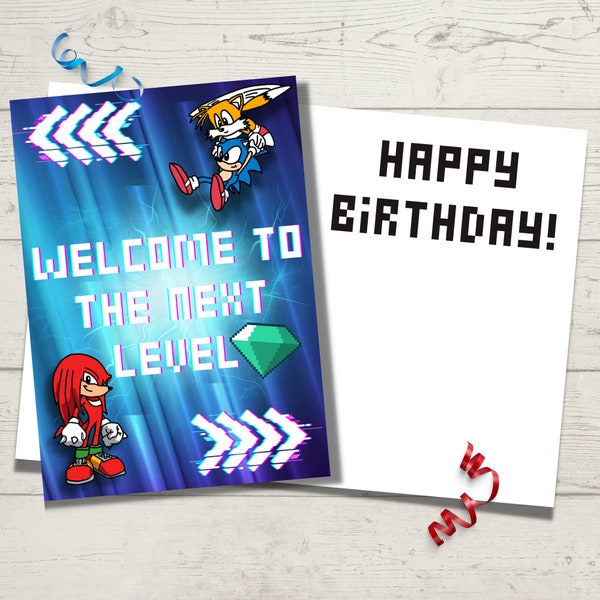 Sonic happy birthday card - Etsy Nederland