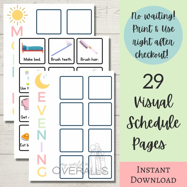 Printable Daily Routine Cards for Kids Visual Routine Cards, Schedule ...