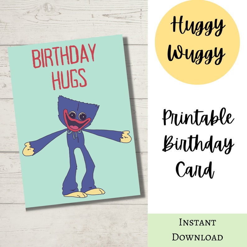 Huggy Wuggy Birthday Card Poppy Playtime Birthday Card | Etsy Italia