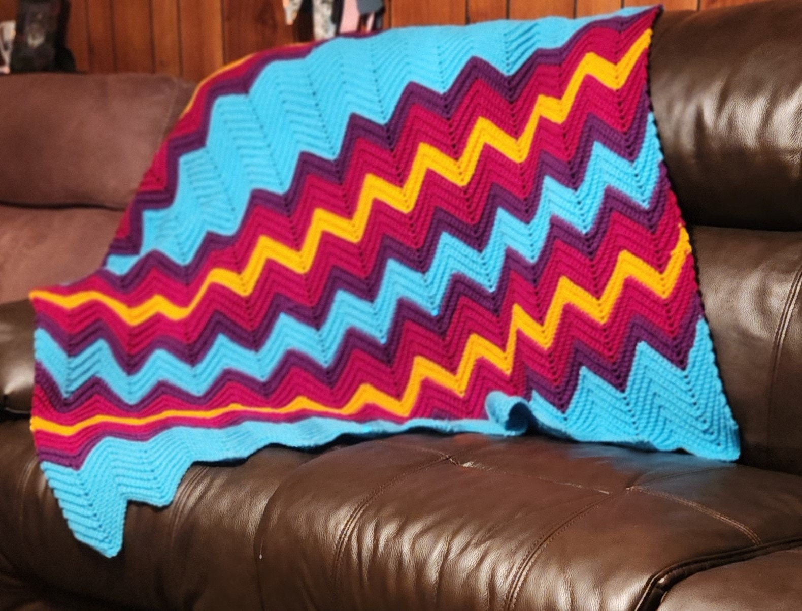 Royal Colors Ripple Crotchet Afghan - Etsy