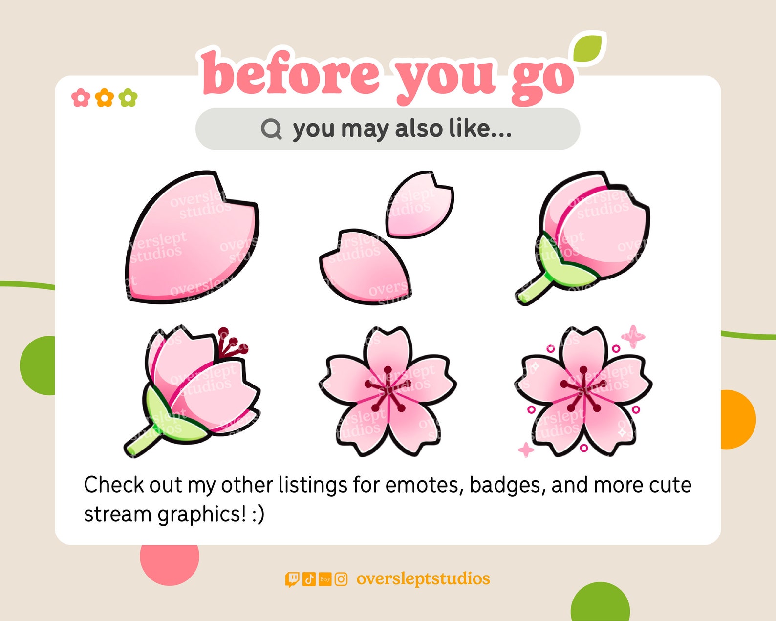 ANIMATED Falling Cherry Blossom Emote for Twitch and Discord, Sakura ...