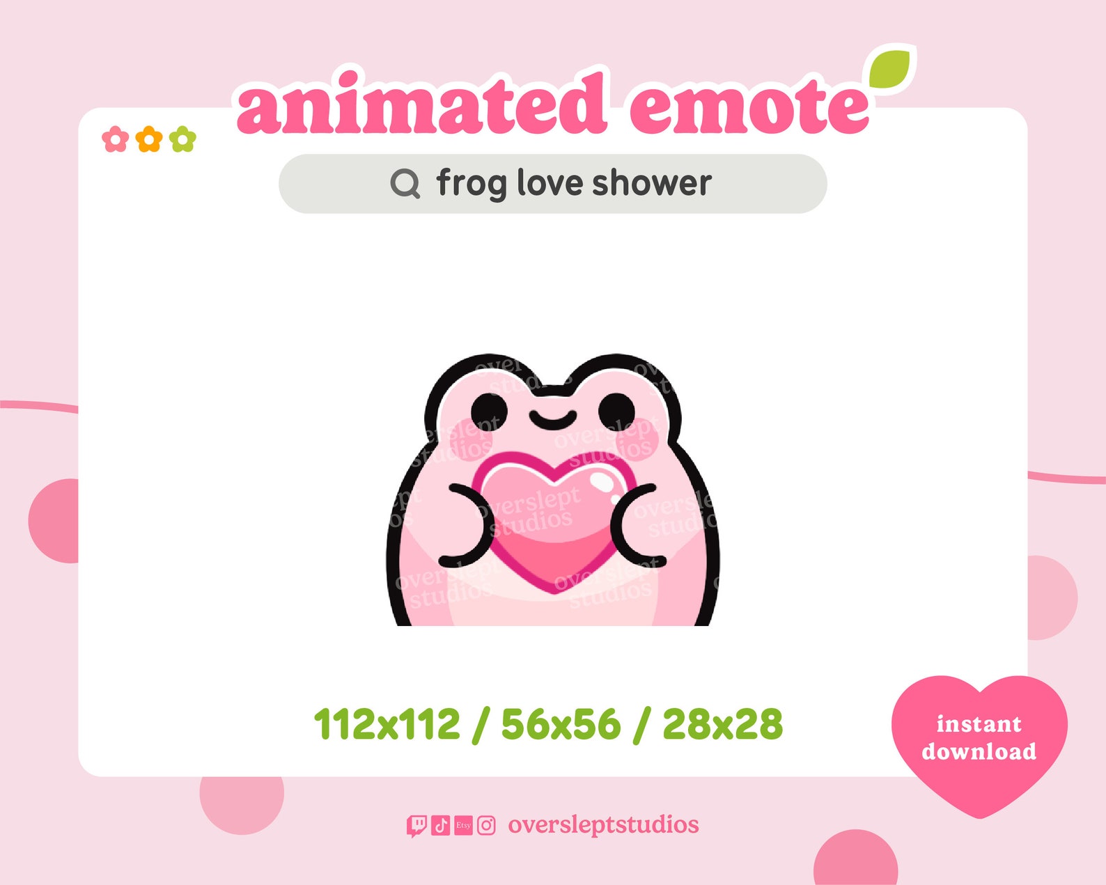ANIMATED Frog Love Emote for Twitch and Discord, Valentines Day ...