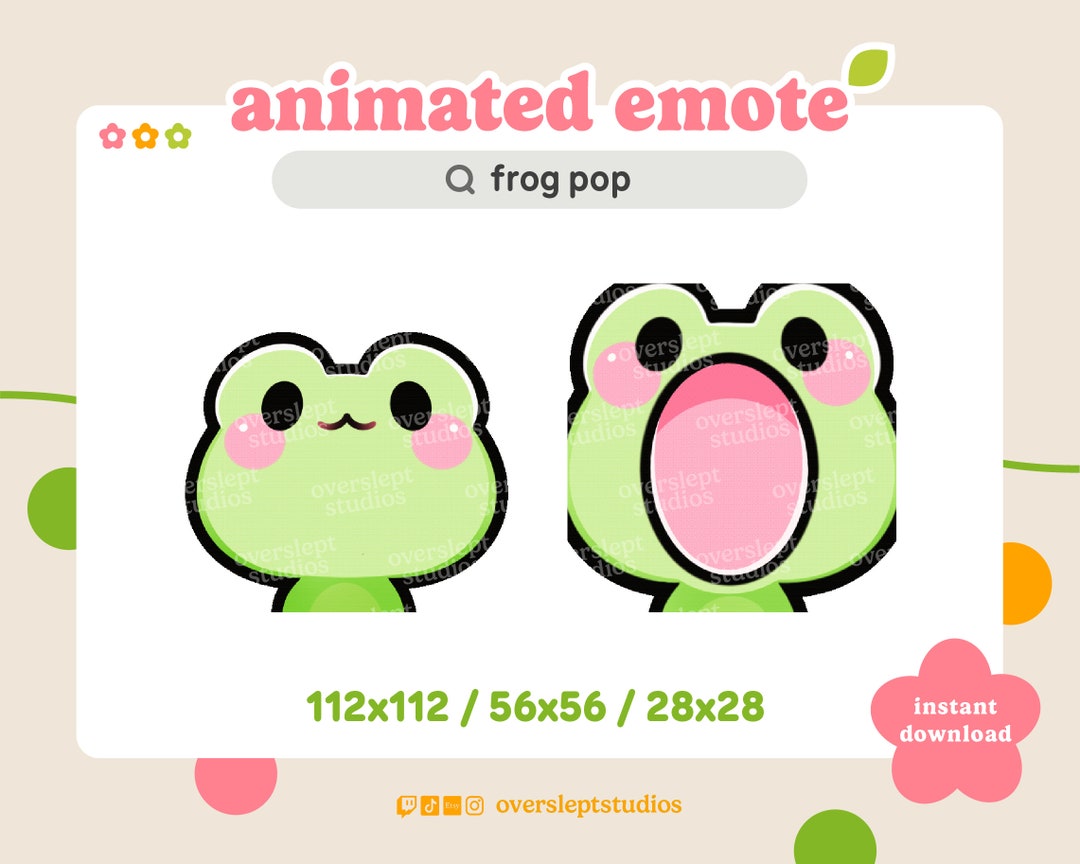 ANIMATED Frog Pop Emote for Twitch and Discord, Pop Cat Emote, Cat Meme ...
