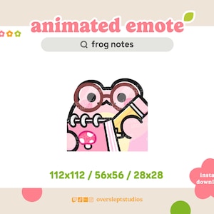 ANIMATED Frog Notes Emote for Twitch and Discord, Frog Emote, Taking ...