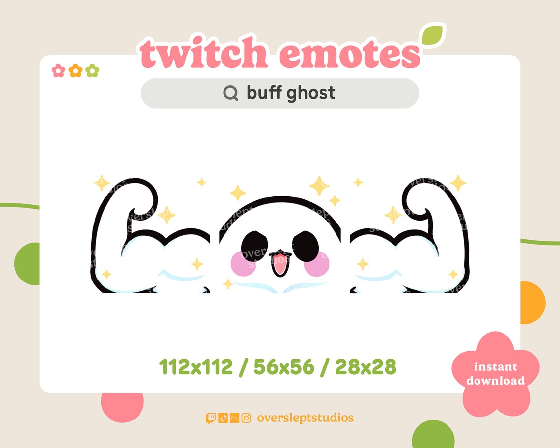 Buff Ghost Emote Pack for Twitch and Discord, Ghost Twitch Emotes ...