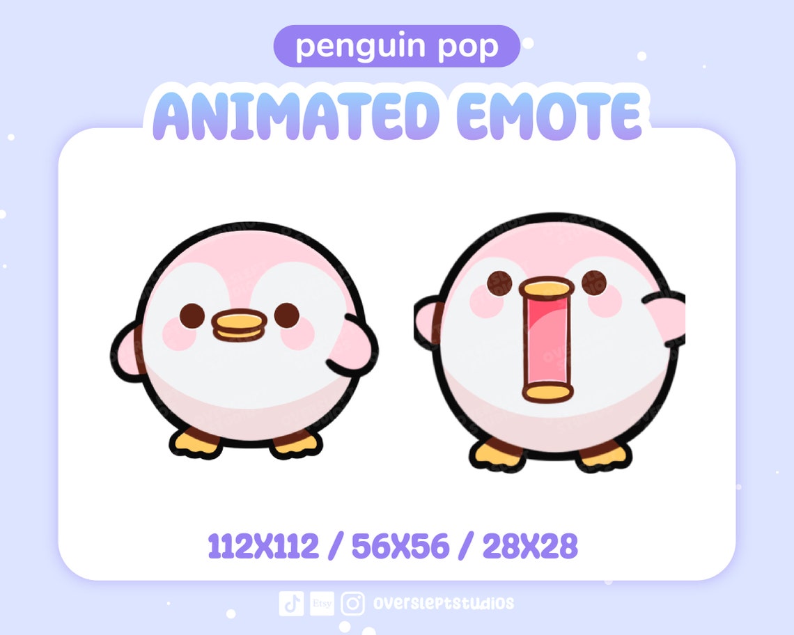 ANIMATED Penguin Pop Emote for Twitch and Discord, Pop Cat Emote ...