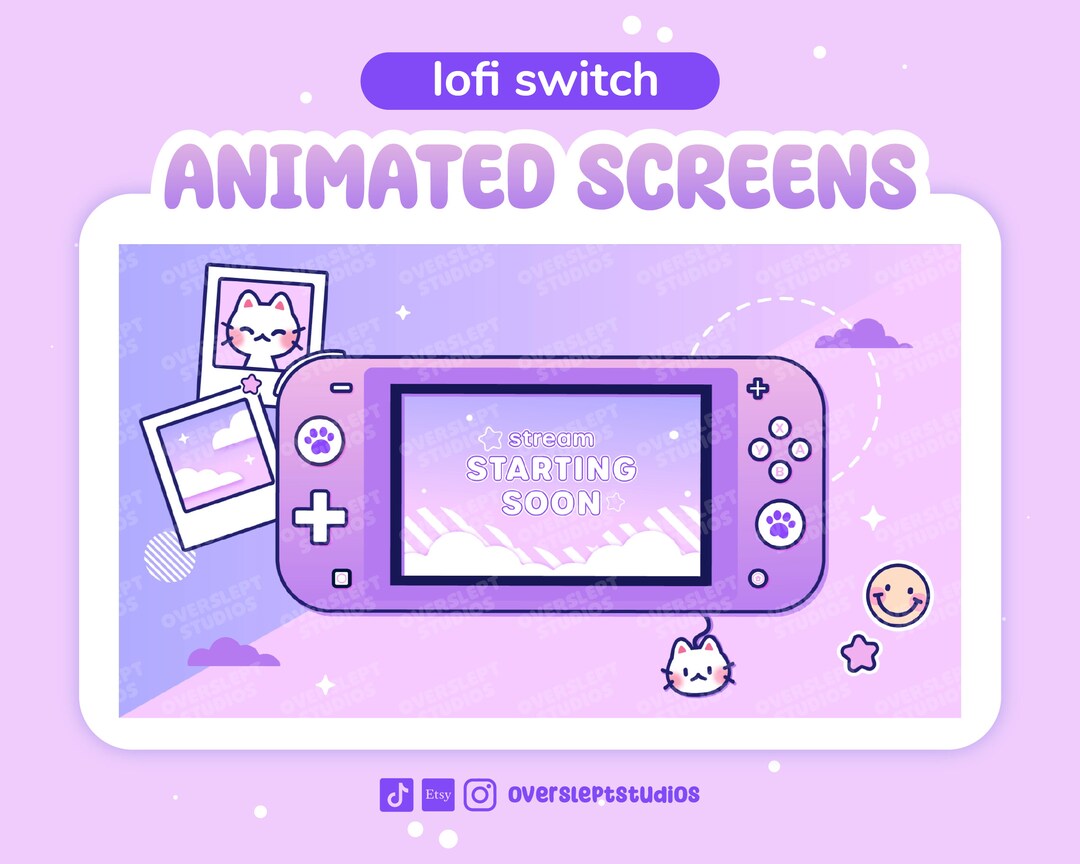 ANIMATED Twitch Overlay, Lofi Switch Desk, Twitch Screens, Twitch ...