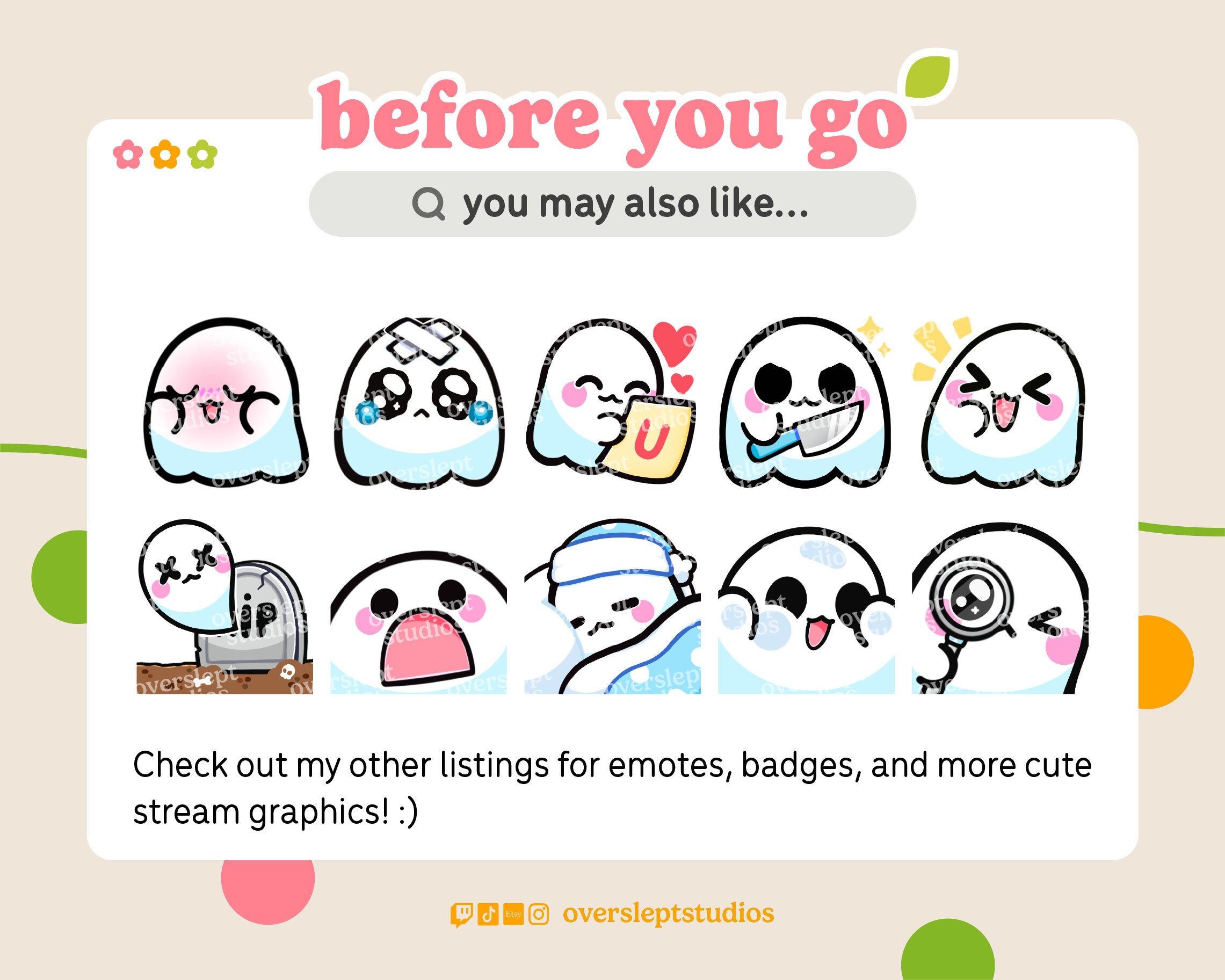 Buff Ghost Emote Pack for Twitch and Discord Ghost Twitch - Etsy