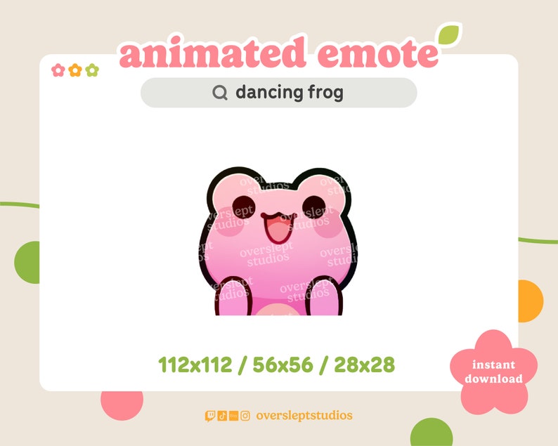 ANIMATED Dancing Pink Frog Emote for Twitch and Discord, Rave, Dance ...