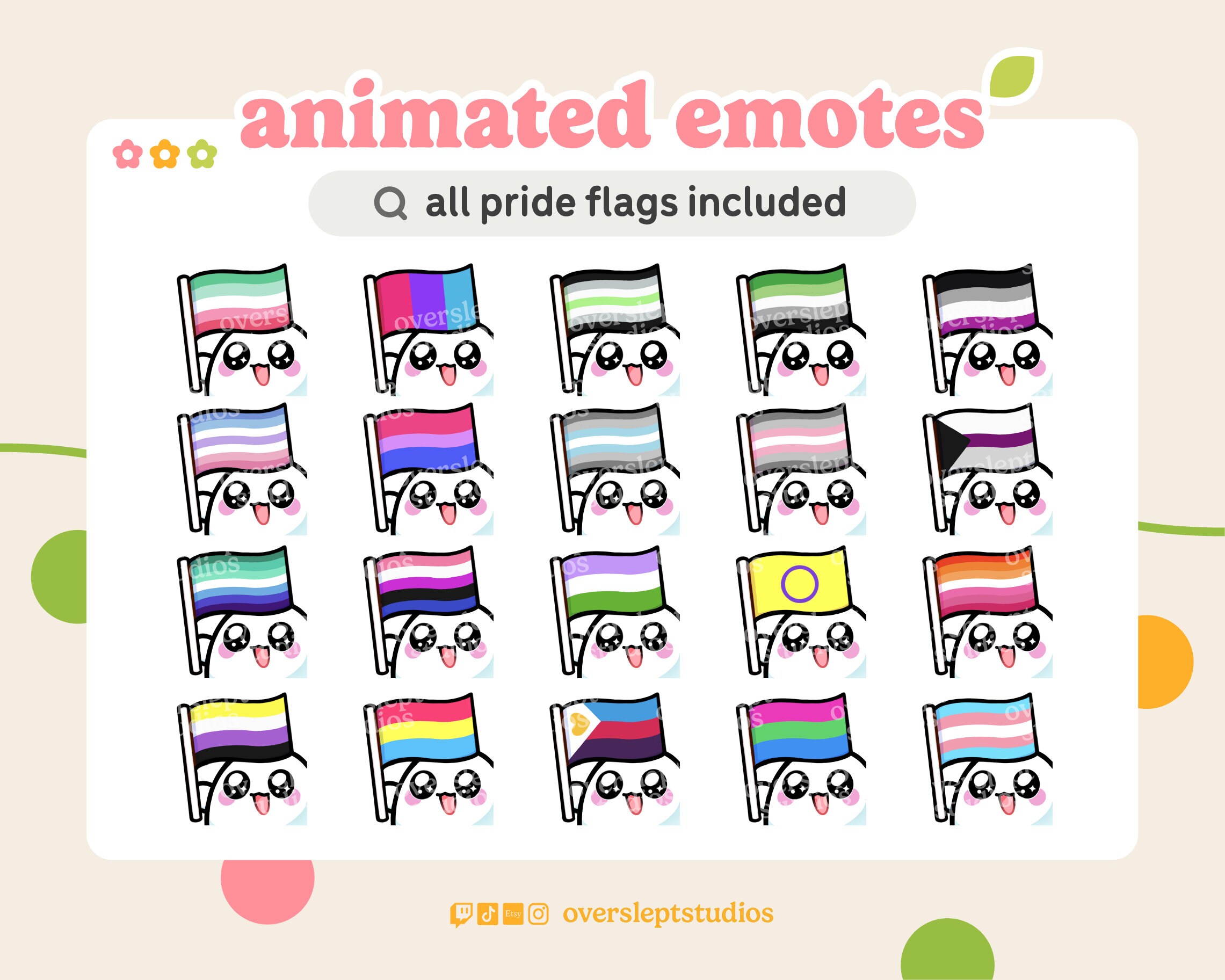 ANIMATED Pride Flag Emotes for Twitch and Discord, Ghost Emotes ...