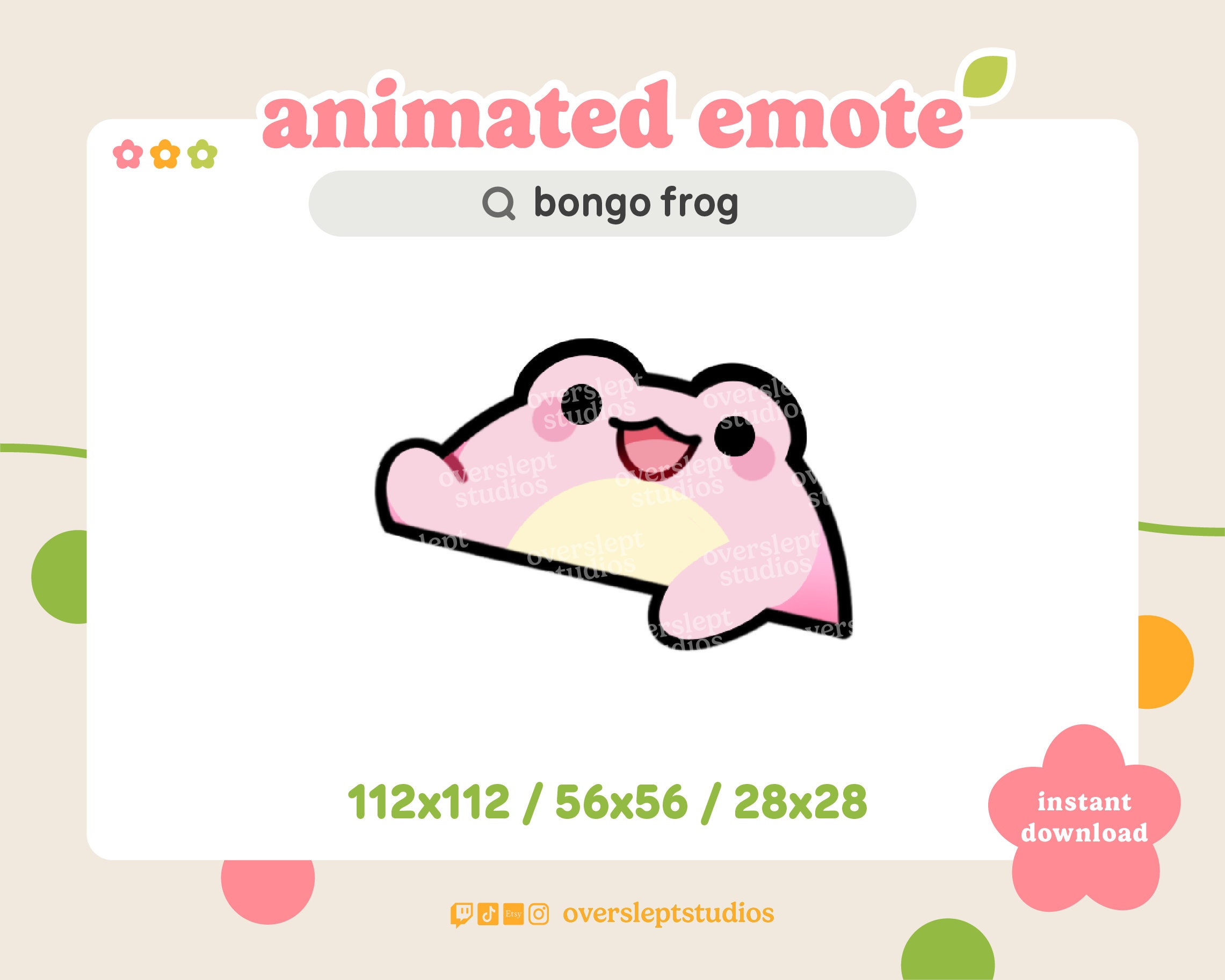 ANIMATED Bongo Frog Emote for Twitch and Discord, Bongo Cat Emote ...