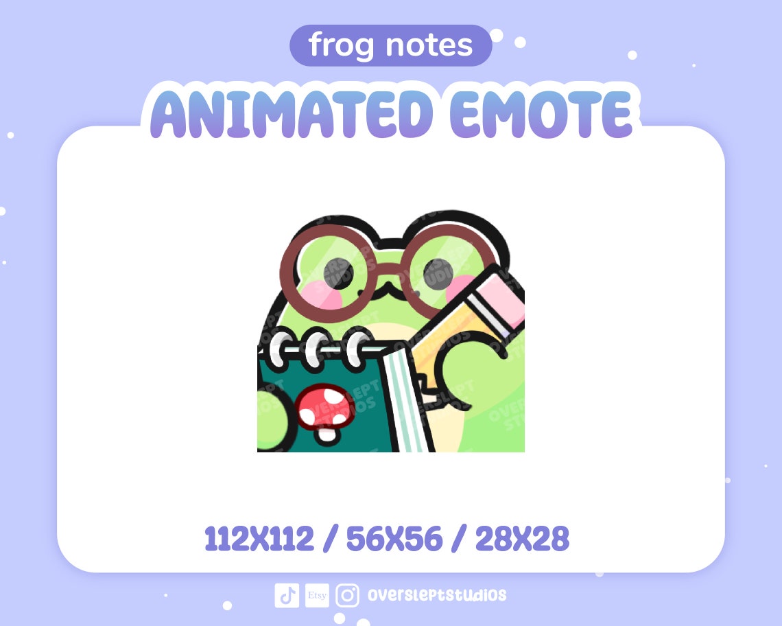 ANIMATED Frog Notes Emote for Twitch and Discord Frog Emote - Etsy